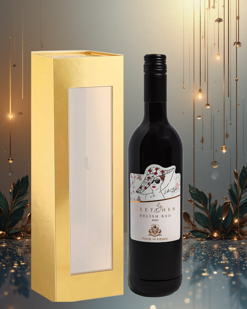 House of Henkel Gretchen Lifestyle Red Wine & Gold Single Gift Box ...